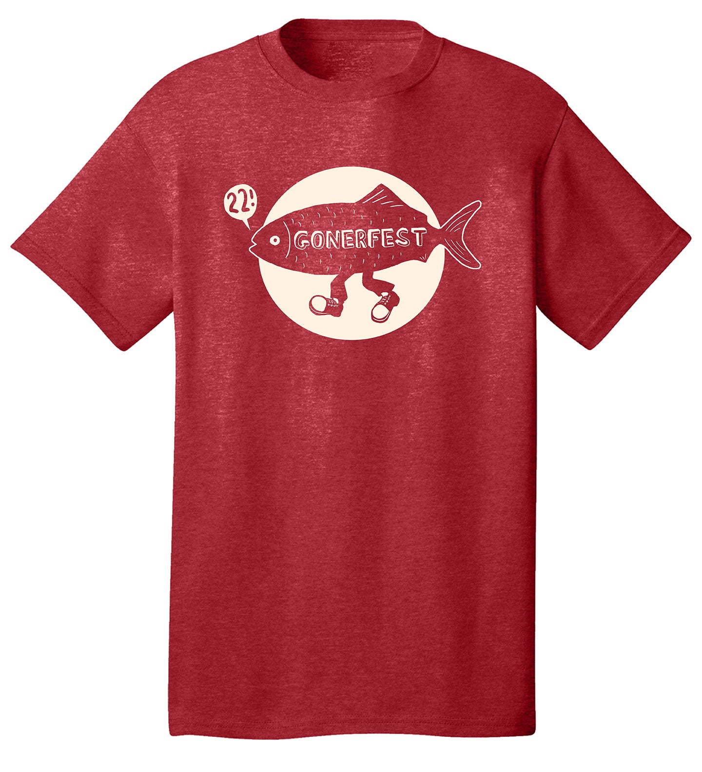 GONERFEST 22 Shirt - Fish Bubble Design - White On Red XL, 2X & 3X Onl ...